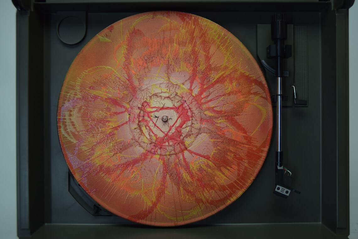 Arte del disco de vinilo vinilo pintado a mano disco de - Etsy España