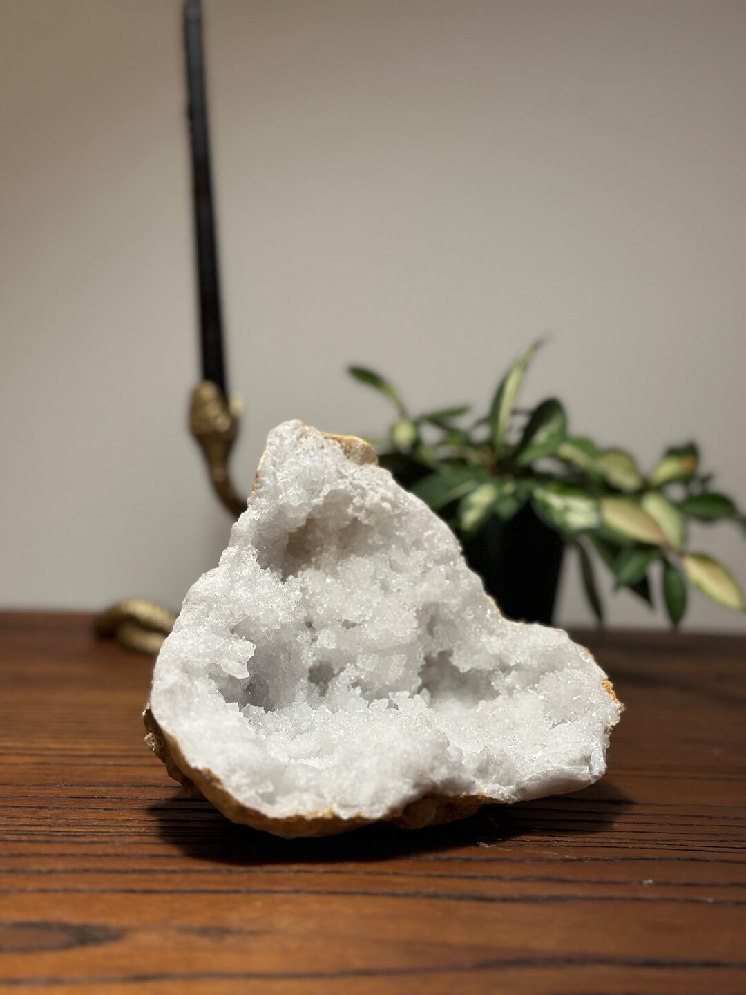 Healing Large White Crystal, White Quartz Geode, Raw Quartz, Natural ...