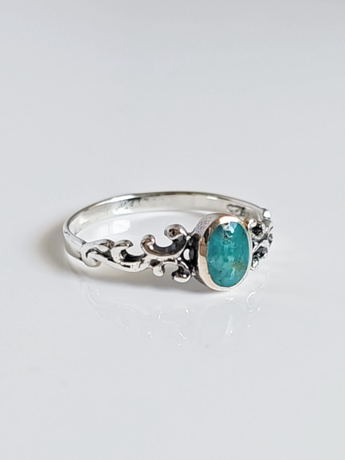 Sterling Silver Turquoise Ring, Minimalist Ring for Women, Stack Ring ...