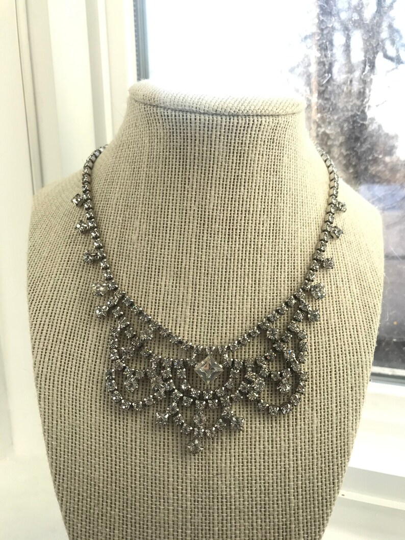 Vintage Rhinestone Necklace | Etsy