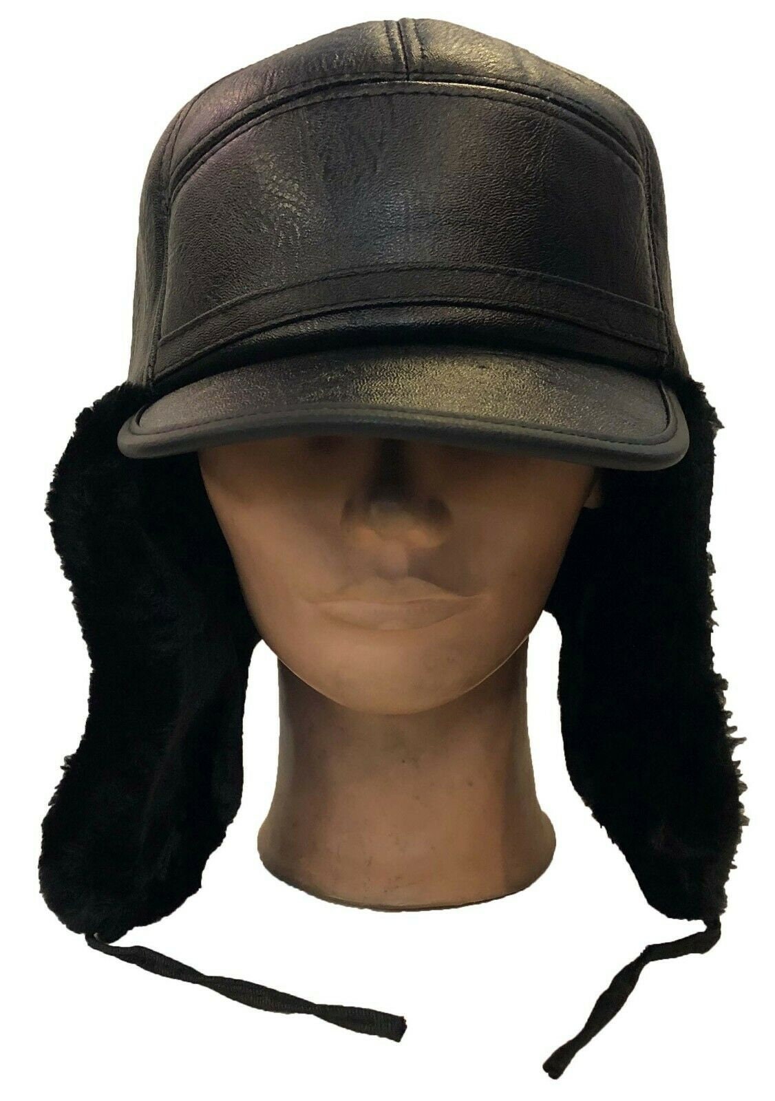 Aviator Bomber Hat Cap Faux Leather with Faux Fur Style for | Etsy