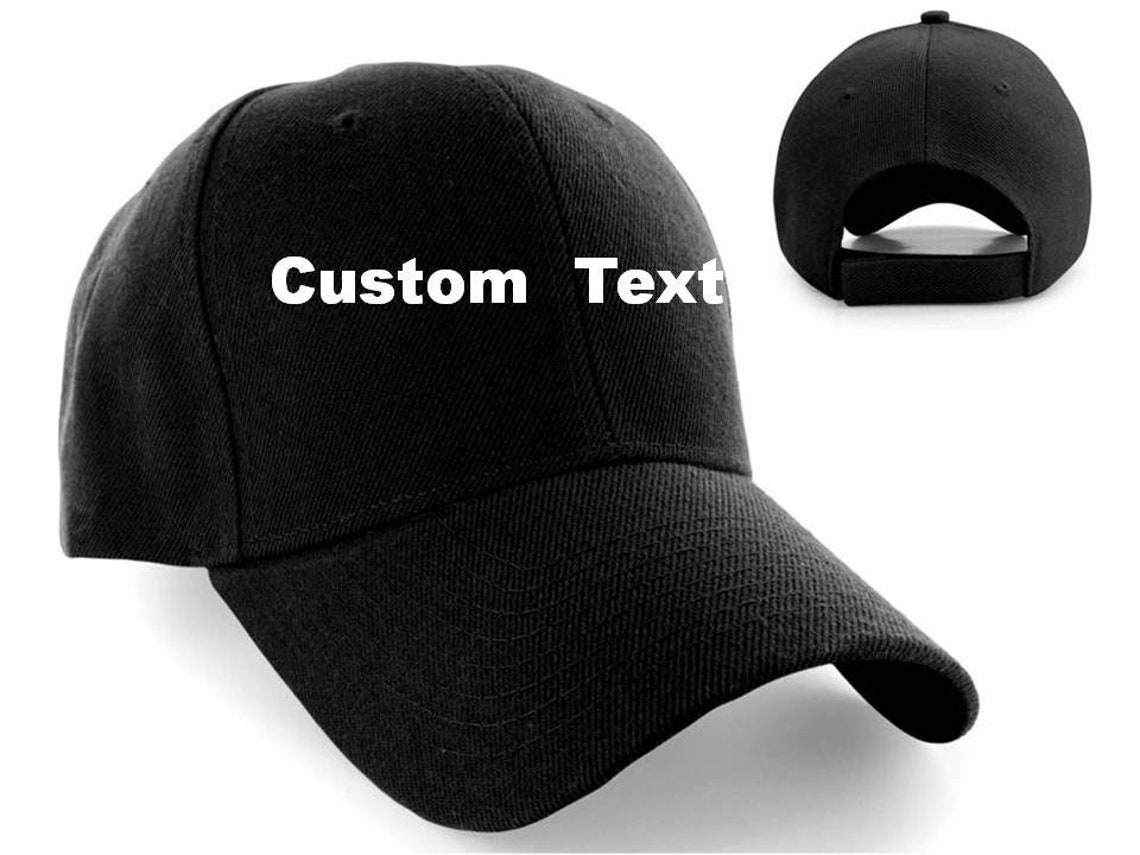 Plain Custom Text Six-panel Classic Cap Hat Hook and Loop - Etsy