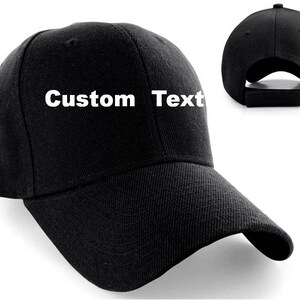 Plain Custom Text Six-panel Classic Cap Hat Hook and Loop Adjustable ...