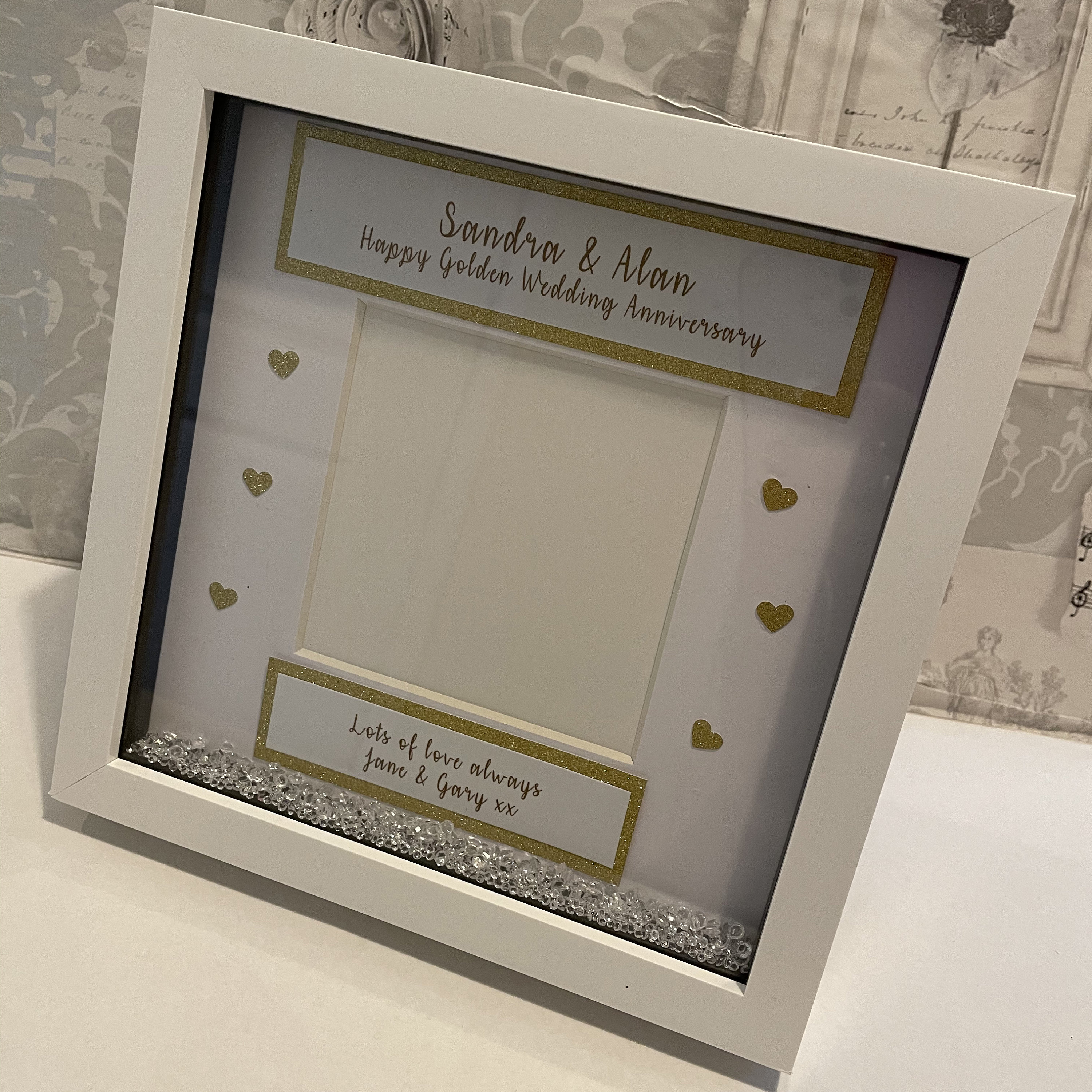 Golden Wedding Photo Frame Golden Wedding Gift - Etsy UK