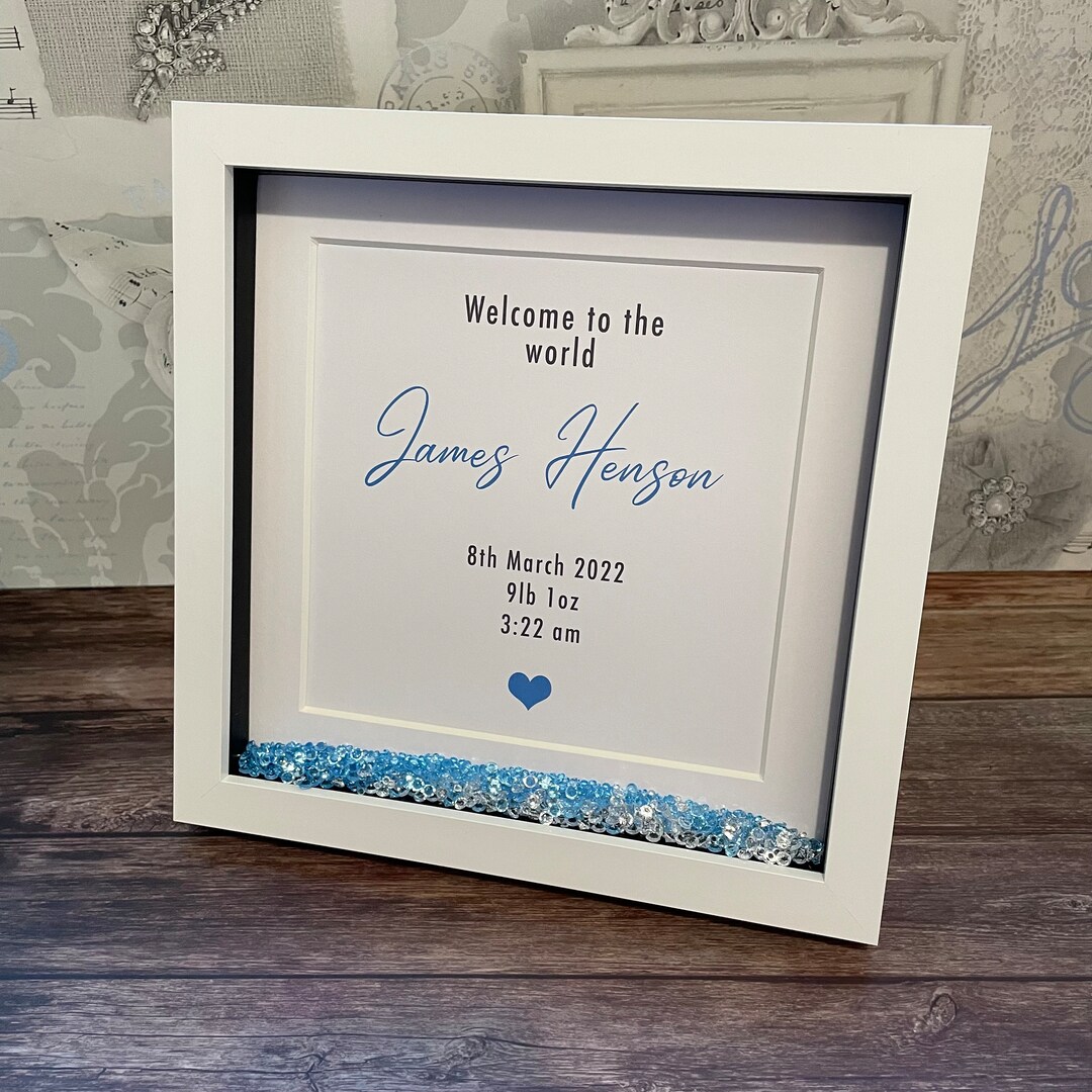 New Baby, Boy, Name Frame - Etsy UK