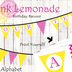 Pink Lemonade Birthday, Printable Pink Lemonade Decorations, Pink ...