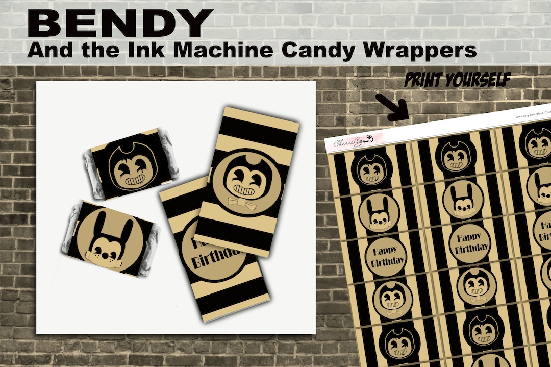 Bendy and the Ink Machine Candy Wrappers, Bendy Printable Party Decor ...