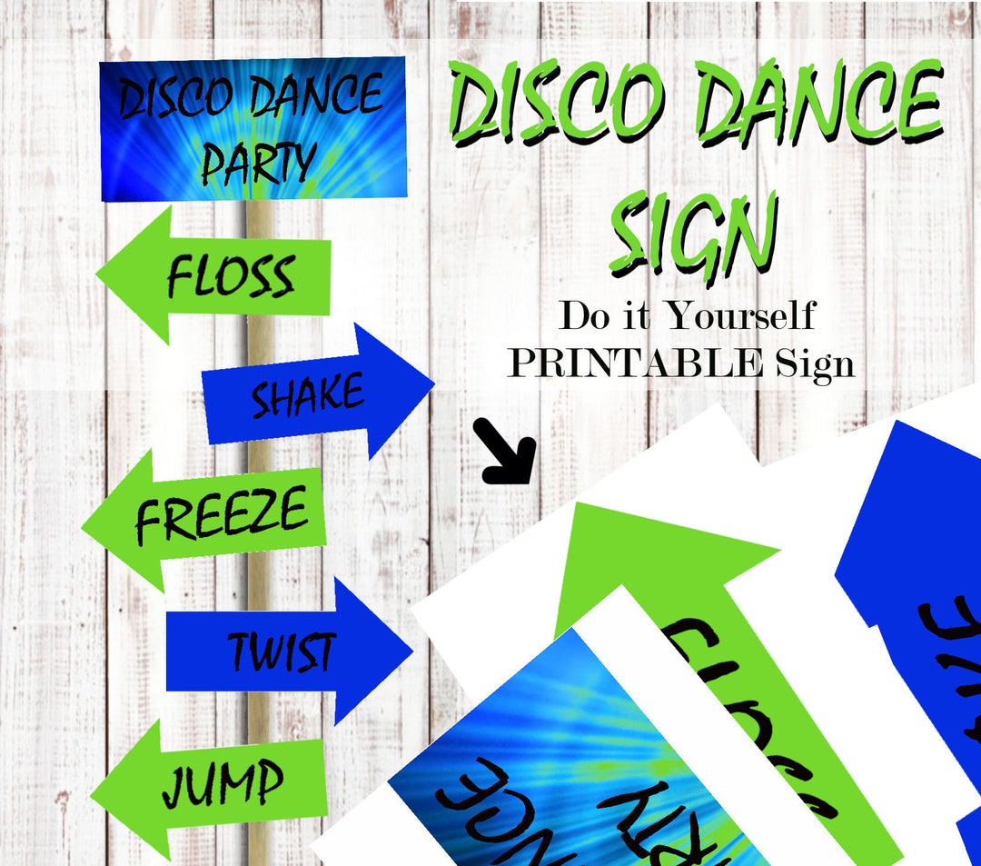Boys Disco Party, Printable Disco Sign, Disco Dance Decorations, Disco ...