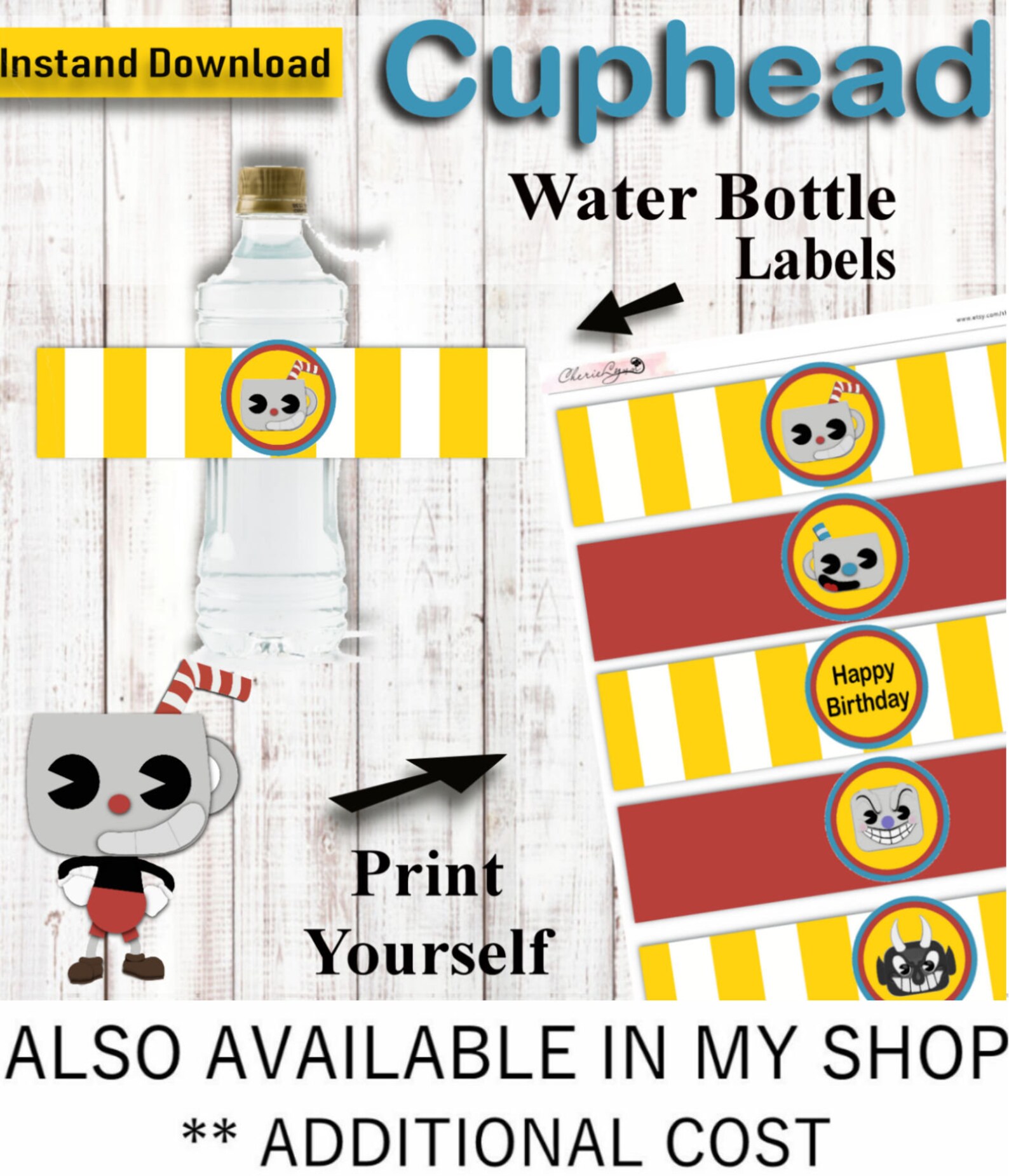 Cuphead birthday Cuphead Cuphead Banner Video game | Etsy