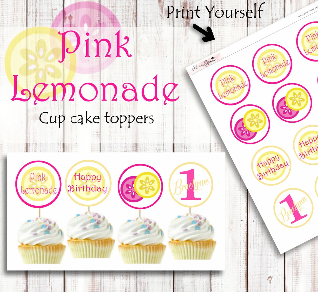 Pink Lemonade Birthday, Printable Pink Lemonade Decorations, Pink ...