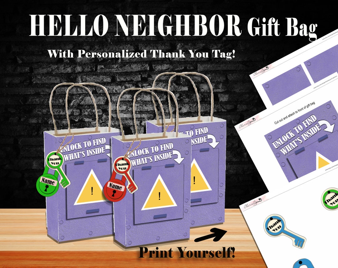 Hello Neighbor Birthday, Hello Neighbor Gift Bag, Video Game Birthday ...