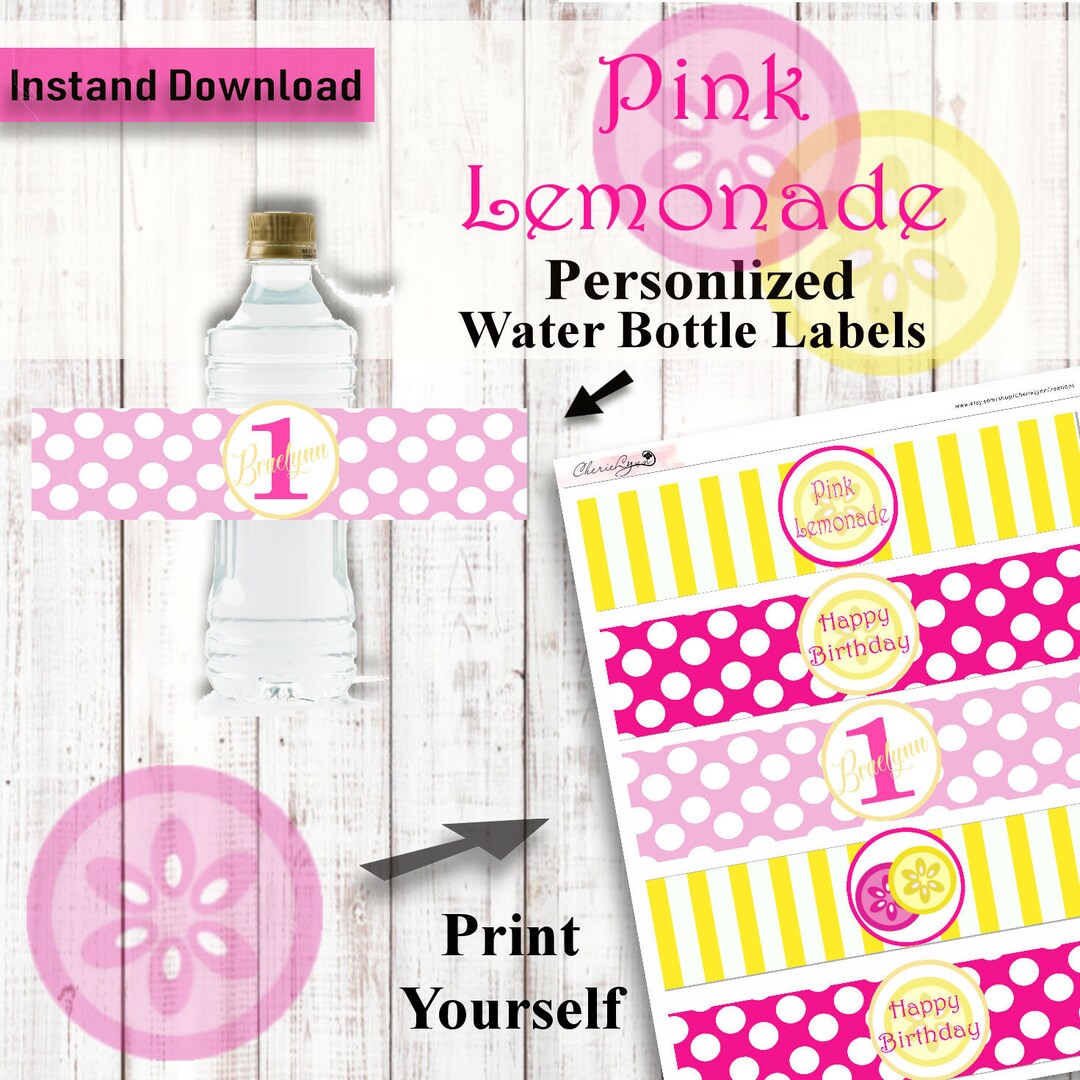 Pink Lemonade Birthday, Printable Pink Lemonade Decorations, Pink ...