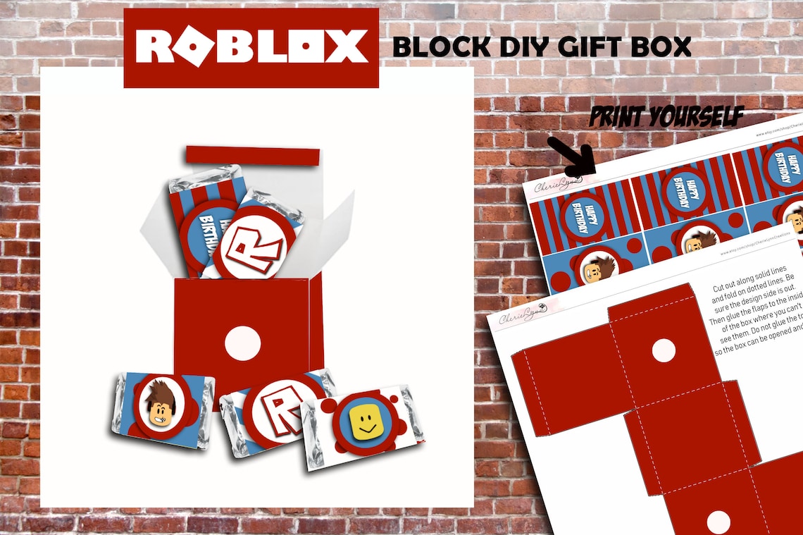 Roblox Birthday Roblox Birthday Gift Box Roblox Candy | Etsy
