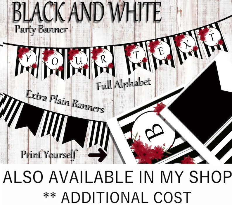 Black and White Stripe Party Decor Black and White Water - Etsy