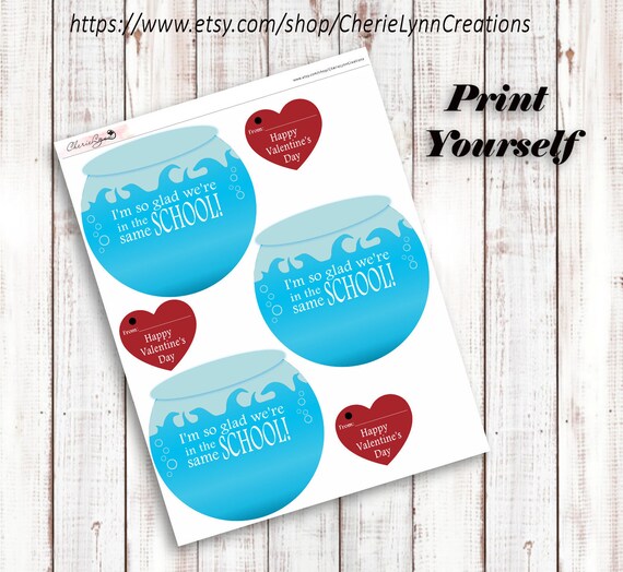 Fishbowl Valentine Printable