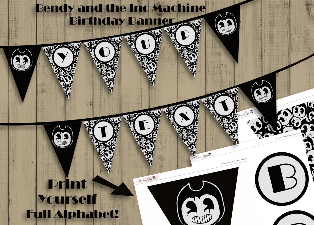 Bendy and the Ink Machine Banner, Bendy Printable Banner, Bendy ...