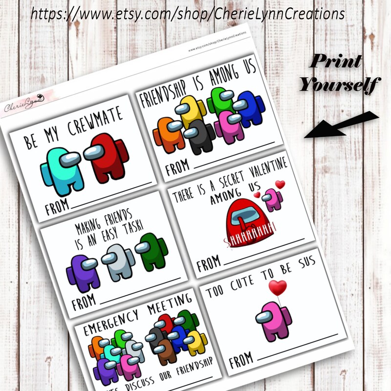 Among Us Valentine Card - Etsy