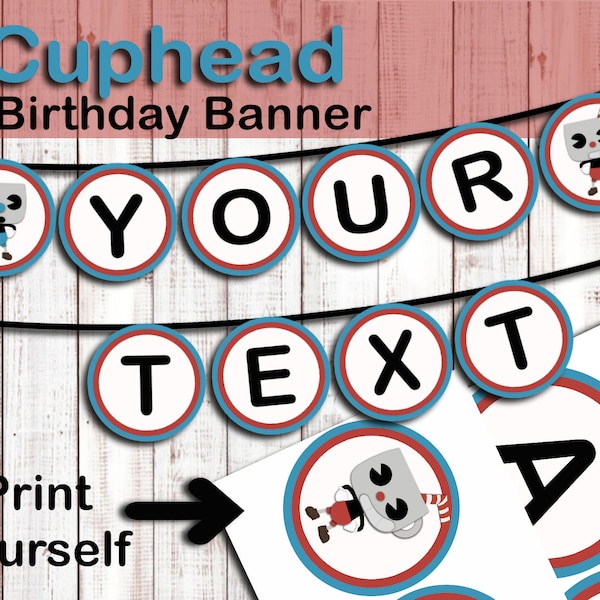 Cuphead Birthday Party Printable - Etsy