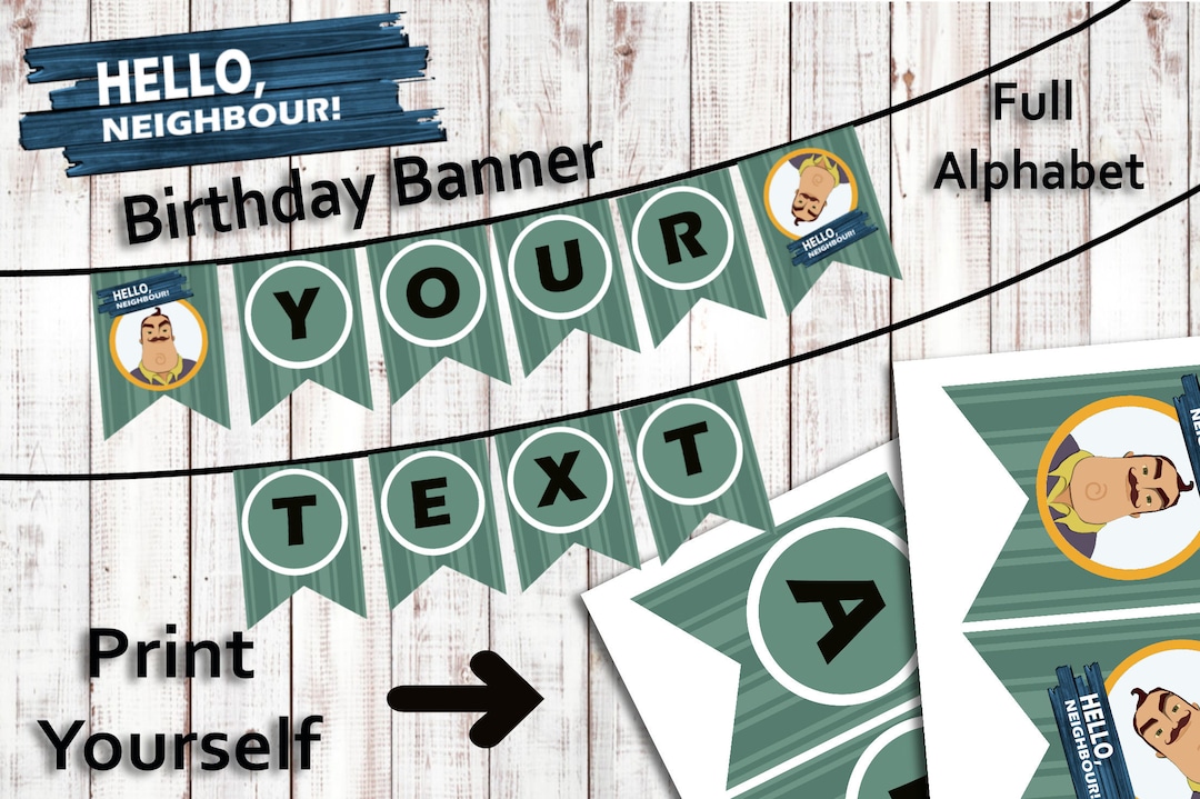 Hello Neighbor Birthday, Hello Neighbor Banner , Video Game Birthday ...