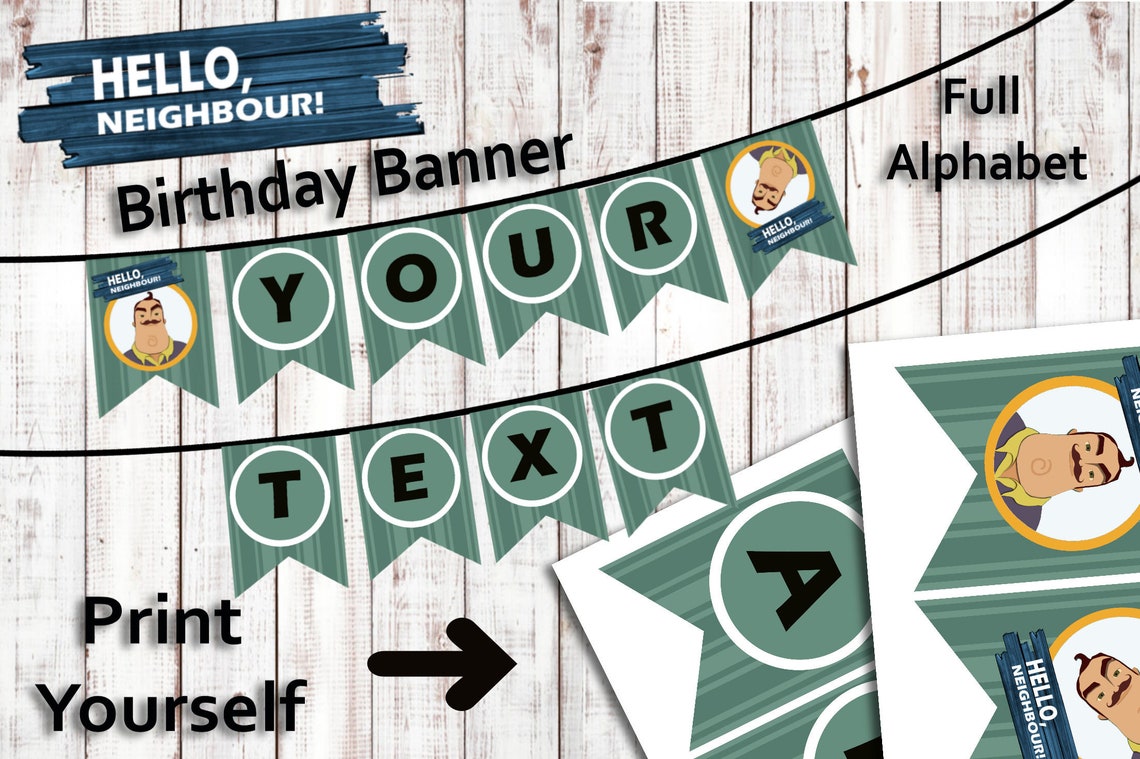 Hello Neighbor Birthday Hello Neighbor Banner Video Game - Etsy