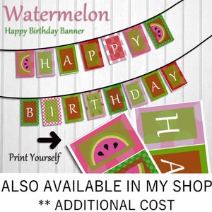 Watermelon Birthday, Watermelon Cupcake Toppers, Watermelon Party Decor ...