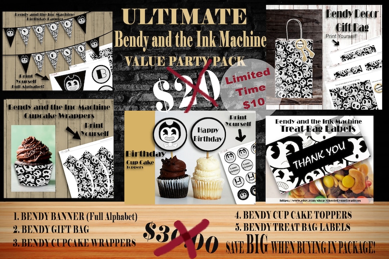 Bendy and the Ink Machine Printable Bendy ULTIMATE PACKAGE - Etsy