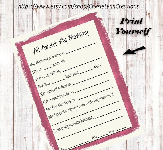 All About My Mommy Mom Mother's Day Mother's Day - Etsy