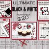 Black and White Stripe Party Decor, Black and White Water Color Flowers ...