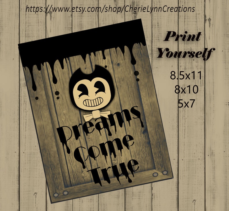 Bendy and the Ink Machine Bendy Party Sign Bendy Dreams Come - Etsy