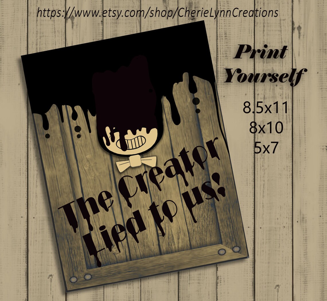 Bendy and the Ink Machine Bendy Party Sign Bendy the Creator - Etsy ...