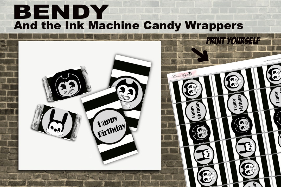 Bendy and the Ink Machine Candy Wrappers, Bendy Printable Party Decor ...