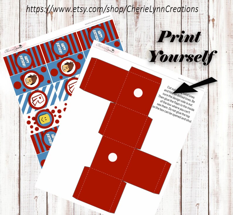 Roblox Birthday Roblox Birthday Gift Box Roblox Candy | Etsy