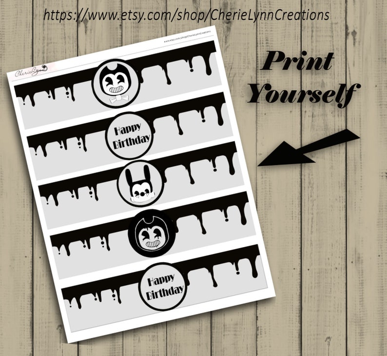 Bendy and the Ink Machine Water Bottle Video Game Birthday - Etsy