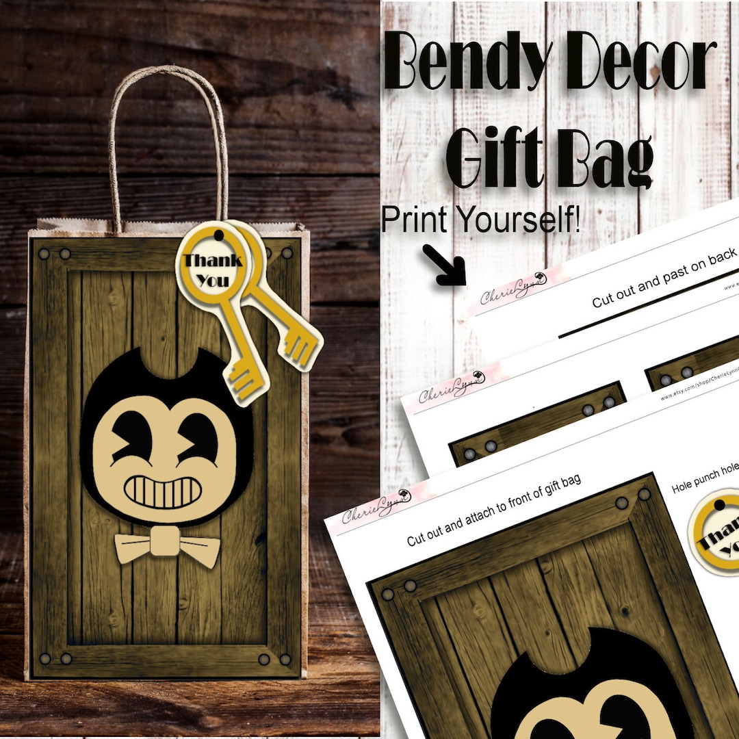 Bendy and the Ink Machine Gift Bag, Bendy Birthday Gift Bag, Bendy ...