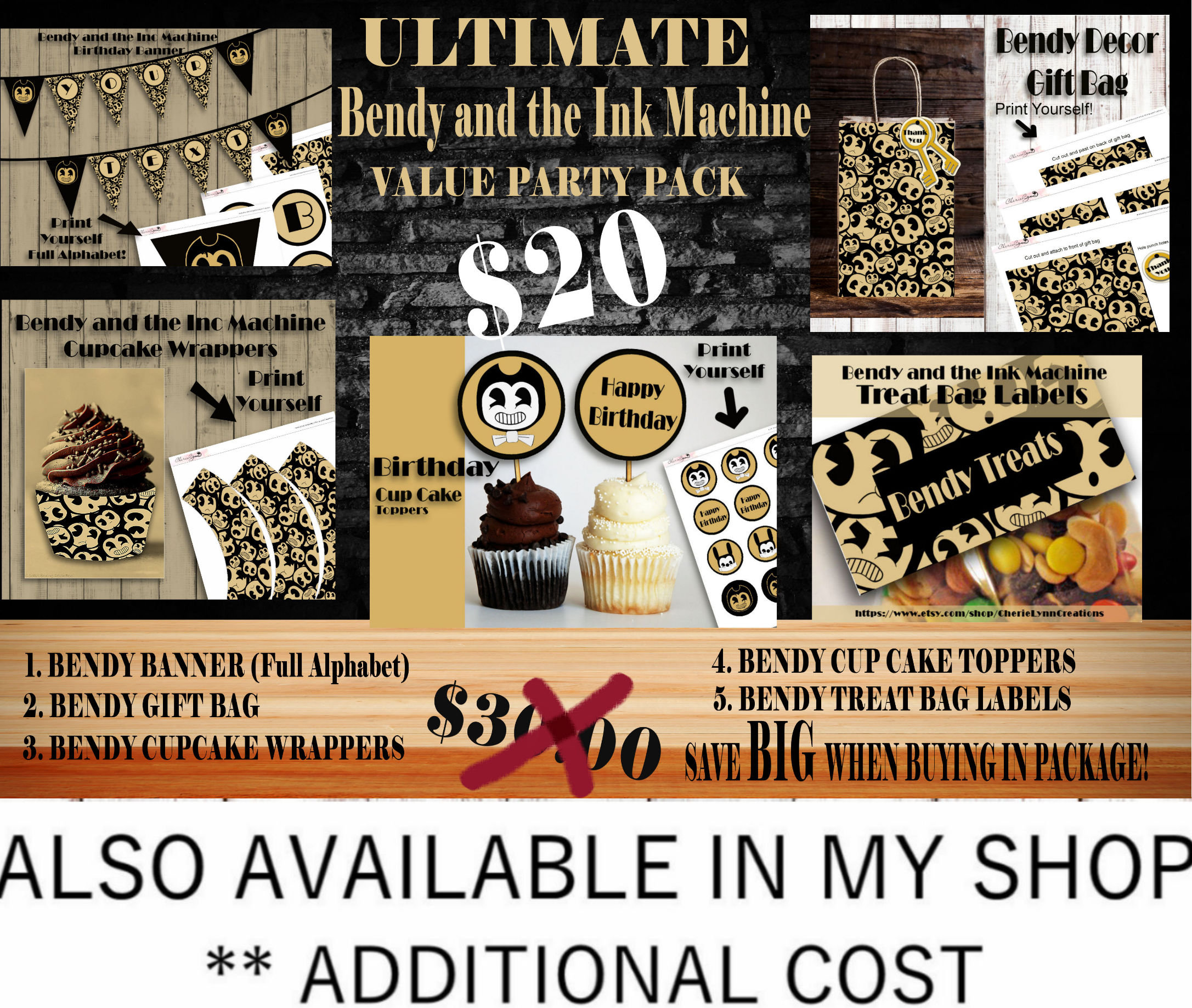 Bendy and the Ink Machine Banner Bendy Printable Banner | Etsy Canada