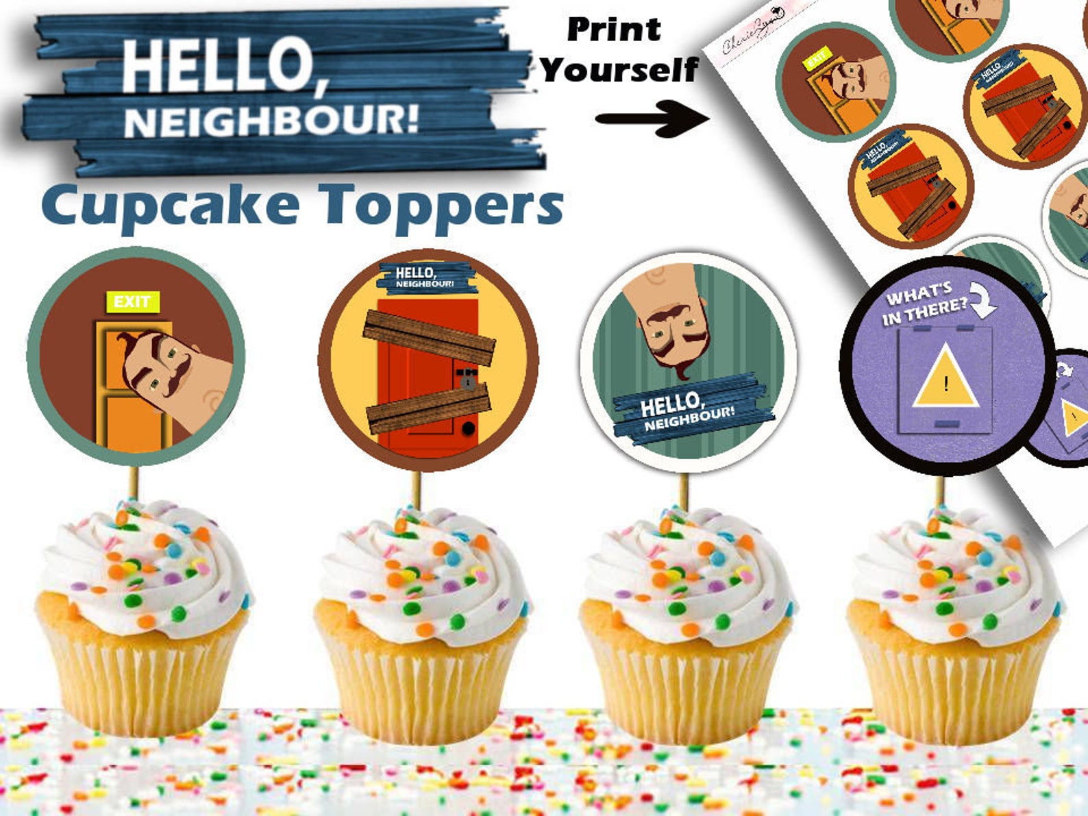 Hello Neighbor Birthday Hello Neighbor Cupcakes Video Game - Etsy