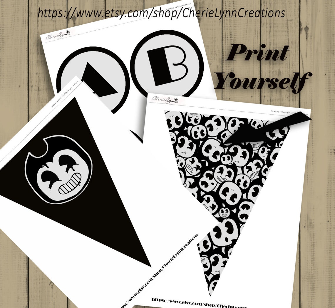 Bendy and the Ink Machine Banner, Bendy Printable Banner, Bendy ...