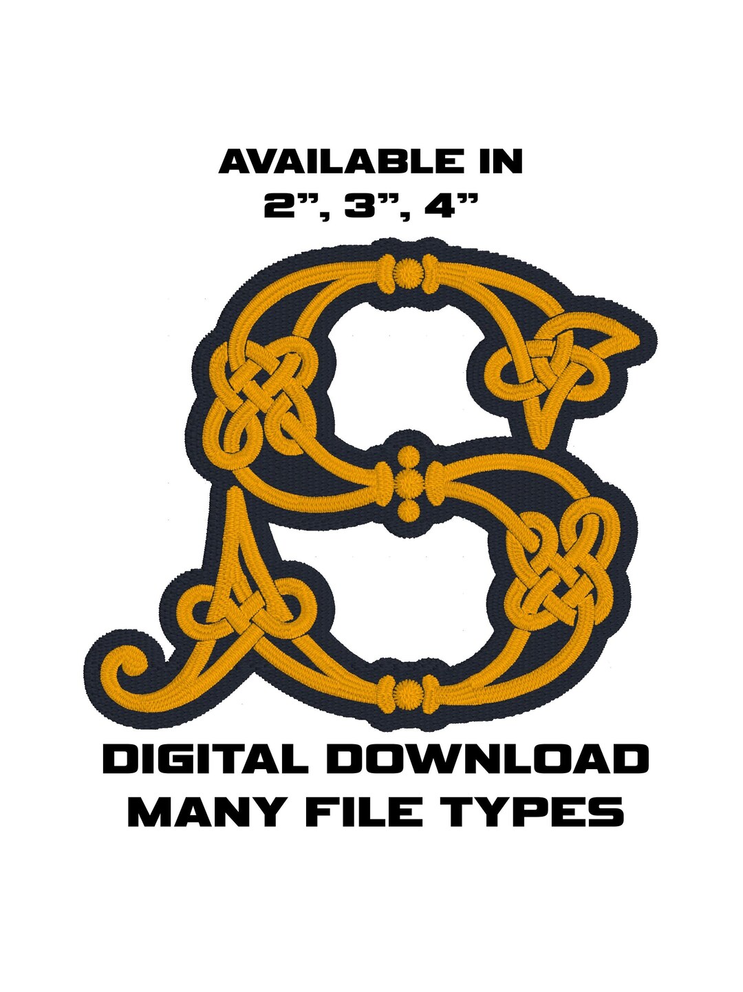 Machine Embroidery Design Celtic Knot Inspired Letter S Digitized ...