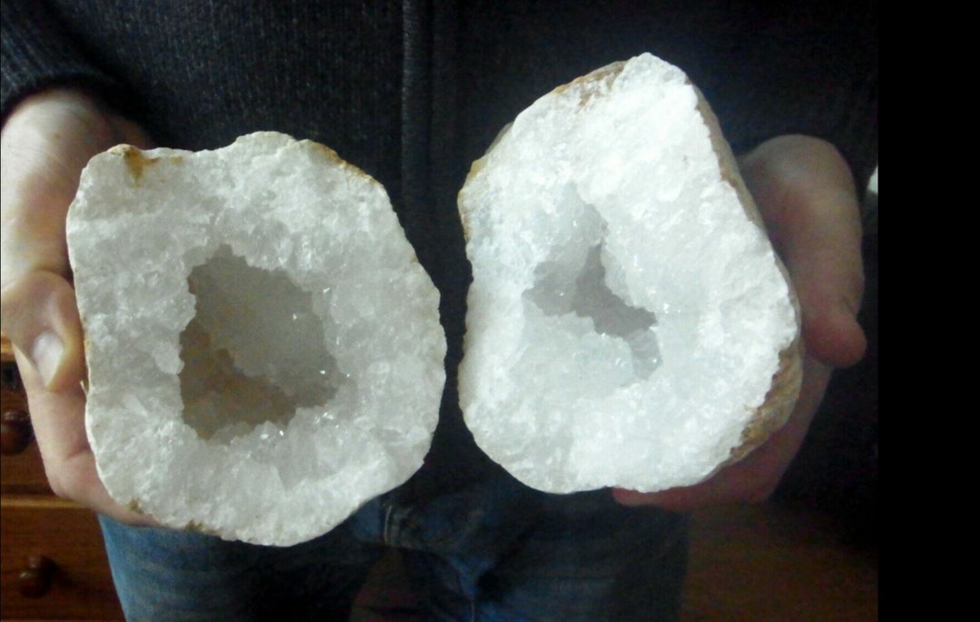 Large White Natural Geode Crystal 100mm -120mm Sahara Desert Rocks ...