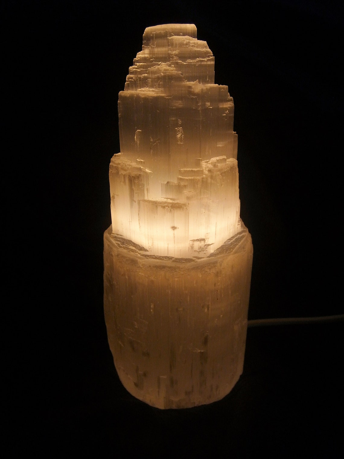 Sale 20cm Selenite Crystal Lamp 2.5kg Inc. Cable and Bulb | Etsy