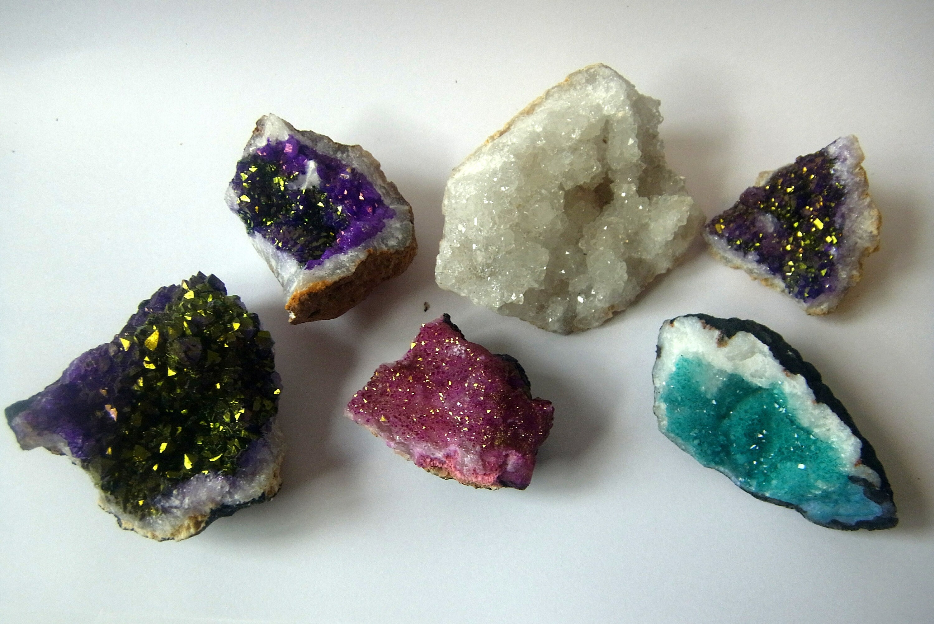 Selenite Colourful Geodes in Large 120mm Treasure Chests - Etsy UK