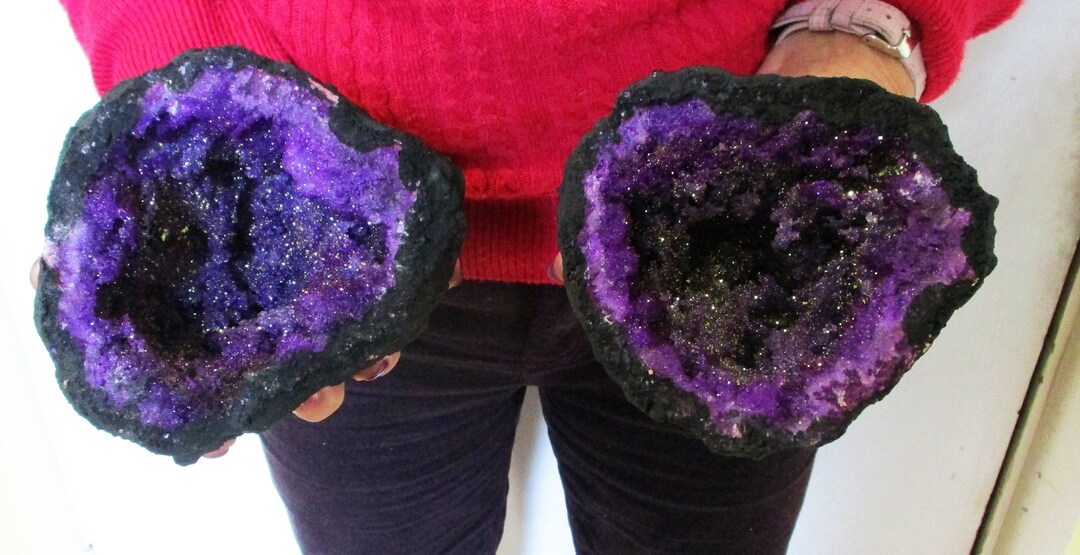 Purple Geode DYED Selenite Quartz Crystal of Fertility 160mm - 220mm - Etsy