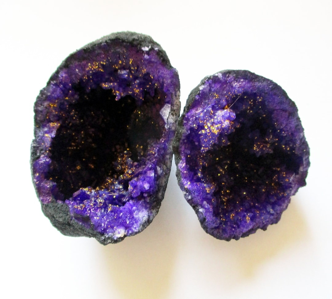 Geode Pink or Purple PAIR 80mm+ Crystal Gemstone From Sahara Desert - Etsy