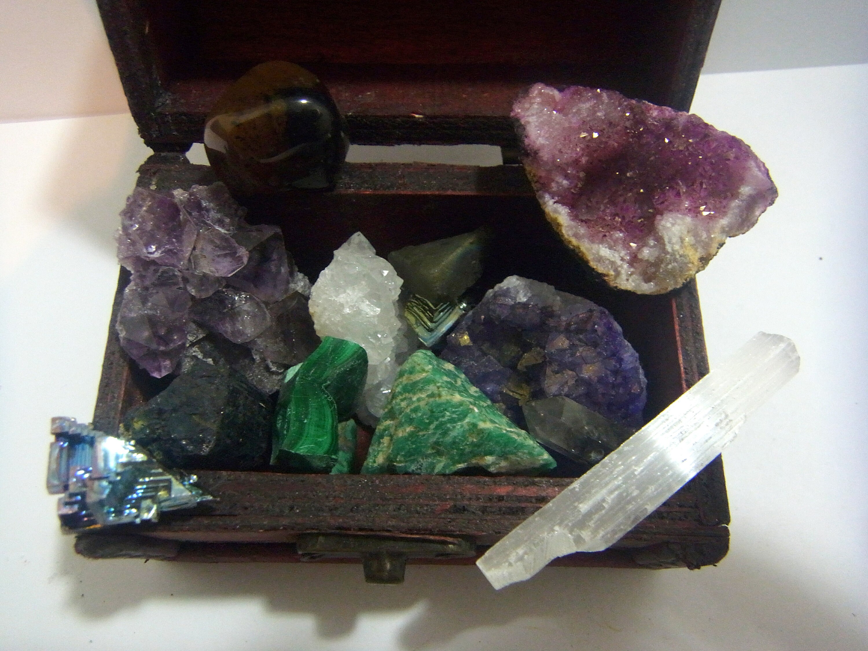 Mixed Crystals in Large Treasure Chest - Healing, Good Luck, Protection ...