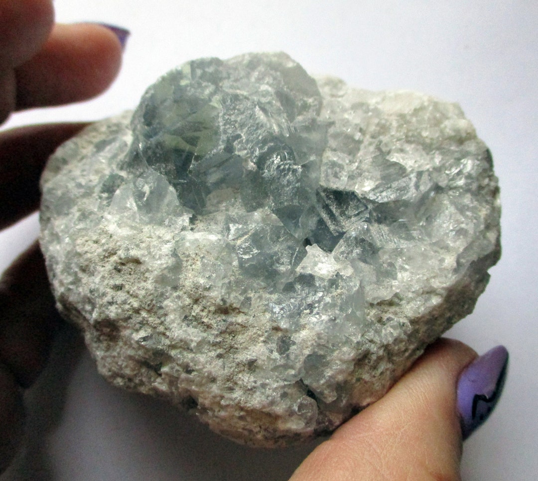 Large Natural Blue Calcite Piece 532g - Etsy UK