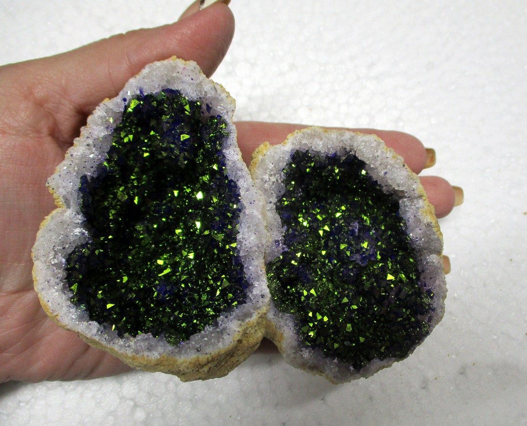 Geode Pink Red Mauve PAIR 70mm+ Crystal Gemstone From Sahara Desert - Etsy