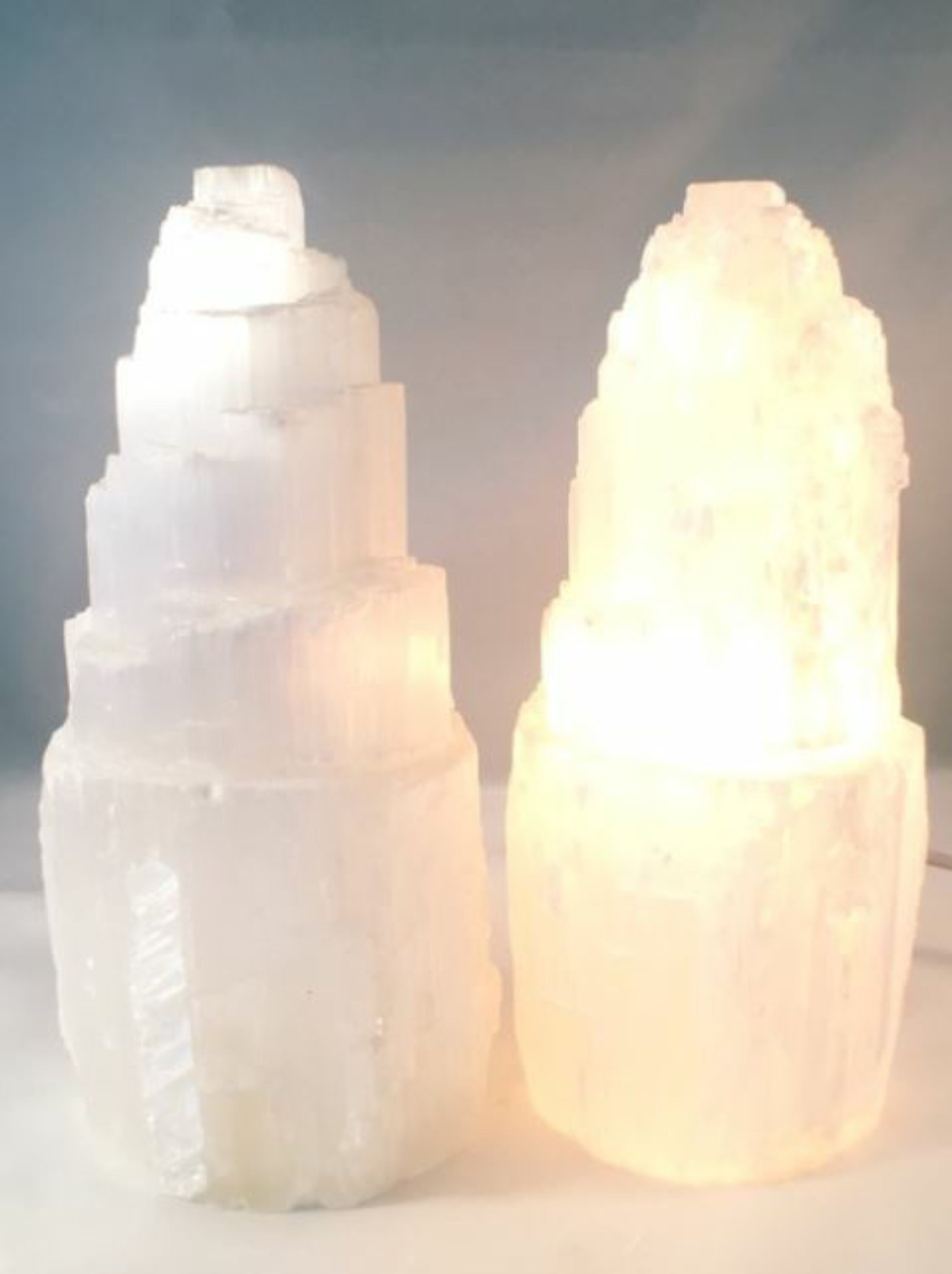 Sale 20cm Selenite Crystal Lamp 2.5kg Inc. Cable and Bulb | Etsy
