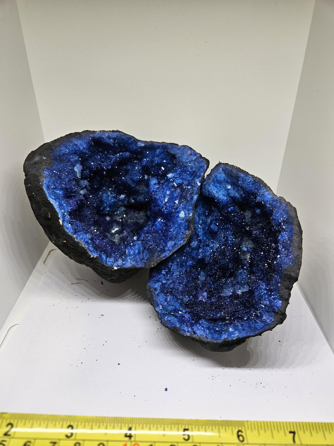 Beautiful Blue DYED Selenite Geode Crystal 140mm - 200mm - Etsy