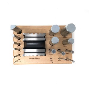 Steel Swage Block Forming Design Block & 16 Punches Shaping Tools Set ...