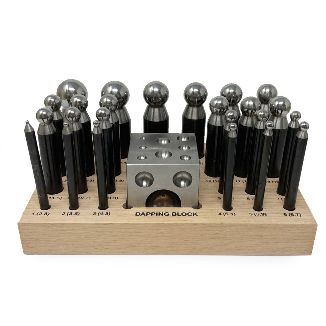 24pc Dapping Doming Punch Block Set Jewellers Forming Tool on Base 2 ...